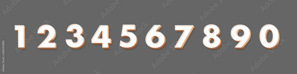 Numbers font alphabet vector set. Modern anniversary white font with ...