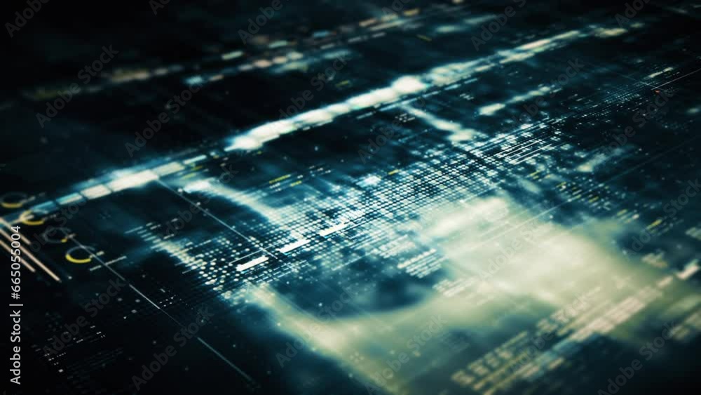 Vidéo Stock Advanced data matrix simulation UI with cutting-edge ...