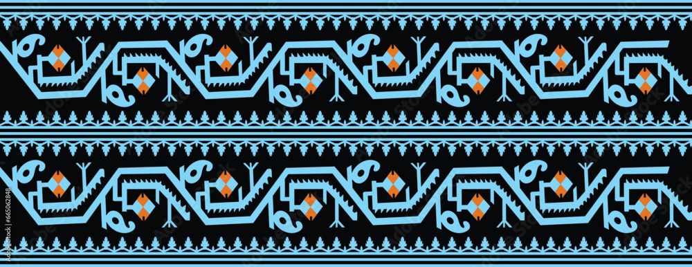 Jamdani saree border vector pattern design. Bangladesh and Indian ...