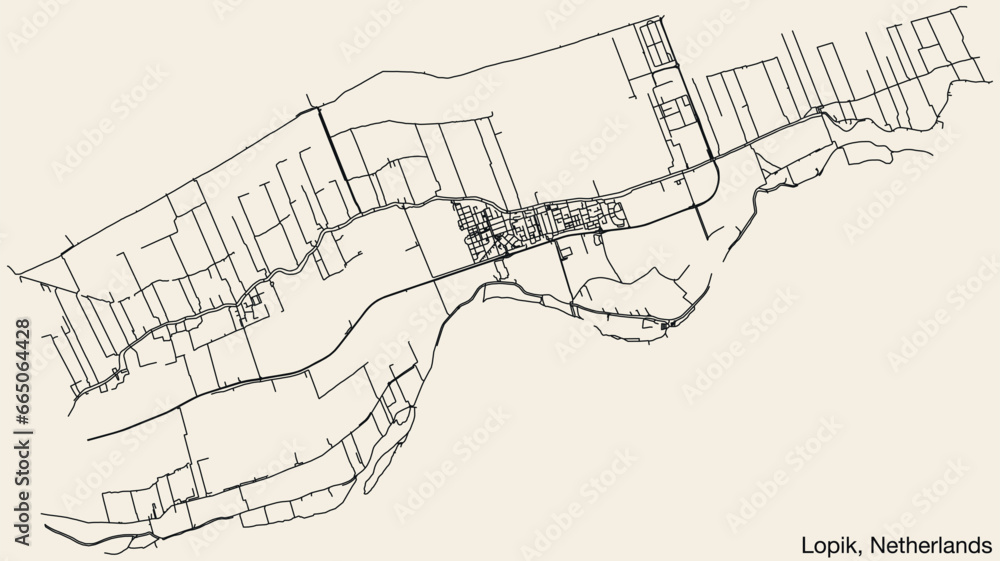 Detailed hand-drawn navigational urban street roads map of the Dutch ...