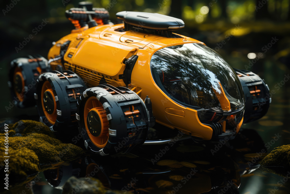 An autonomous underwater drone for deep-sea exploration, revealing the ...