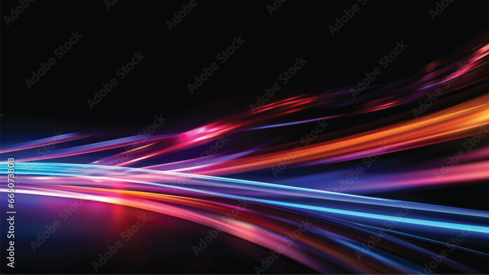 Colorful light trails with motion effect for animation and motion ...