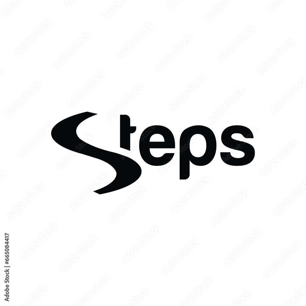 Step Text Logo Design. Letter S. Black and White Logo. Usable for ...
