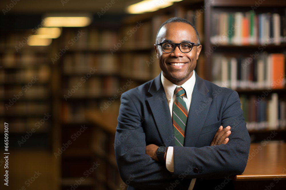 Generative AI photo of handsome happy man professional instructor ...