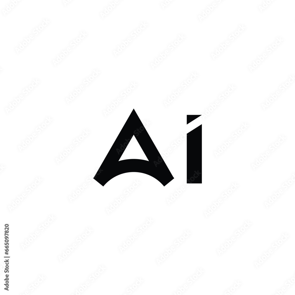 Letter AI Logo Design. Black and White Logo. Usable for Business Logos ...