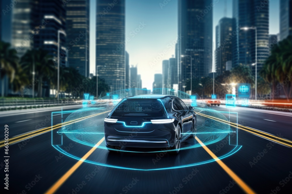 Modern smart car technology intelligent system using Heads up display ...