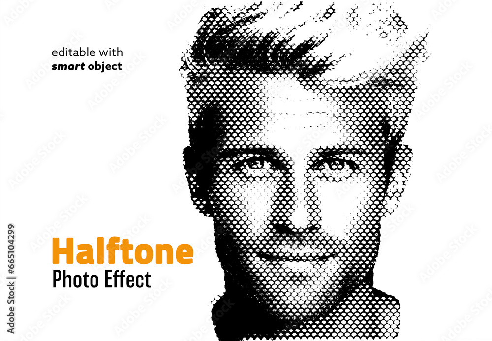 Halftone Photo Effect Stock Template | Adobe Stock