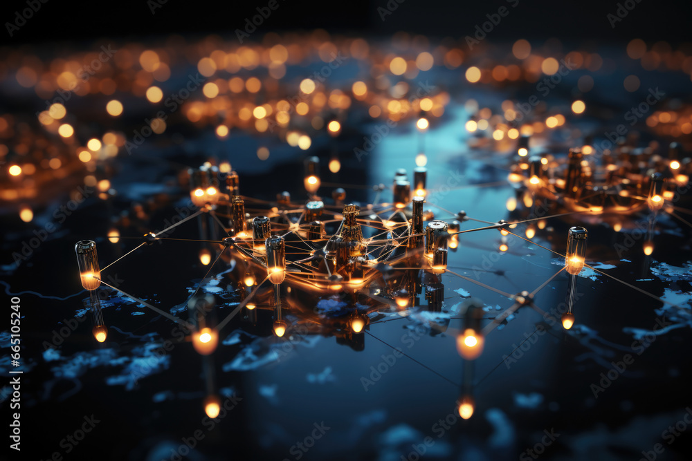 A network diagram illustrating the intricate connections of a global ...