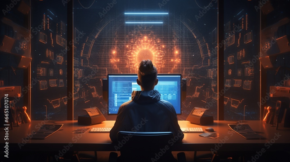A Super Realistic Image That Symbolizes The Critical Role Of Cybersecurity Where Digital