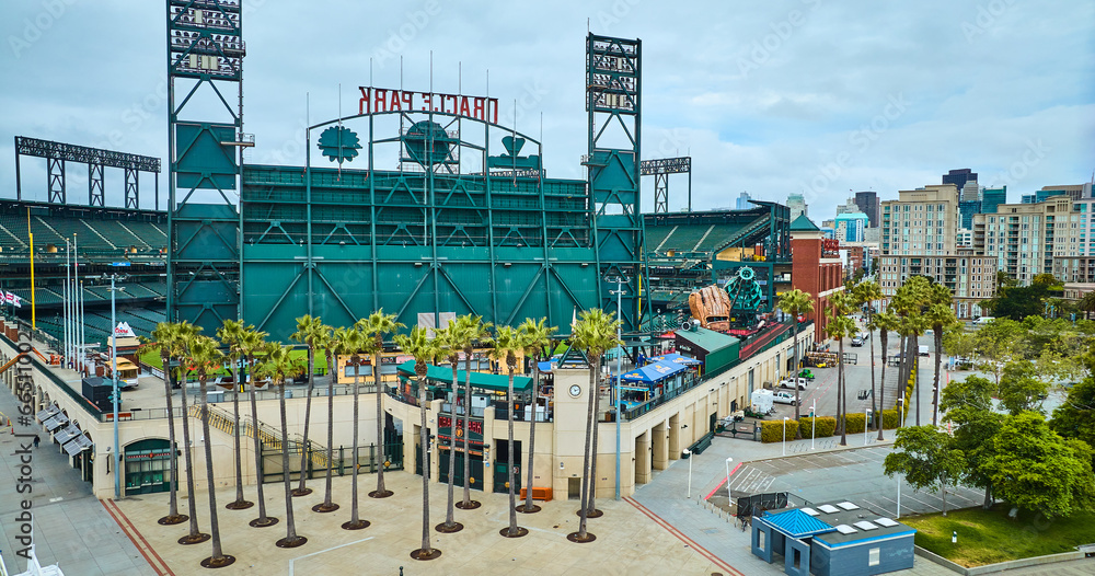 Marina Gate Oracle Park aerial back entrance to Giants ballpark Stock ...