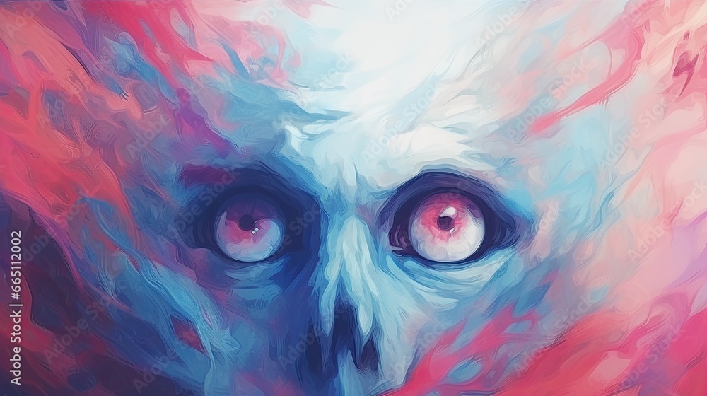 A scary drawn character for a horror story. A terrifying depiction of ...