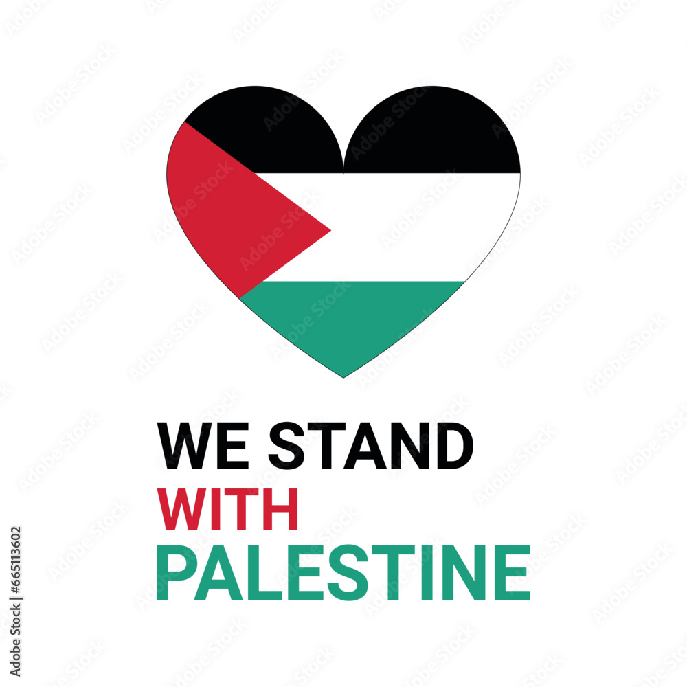 Save Palestine poster with heart and flag. Flag of Palestine. Country ...