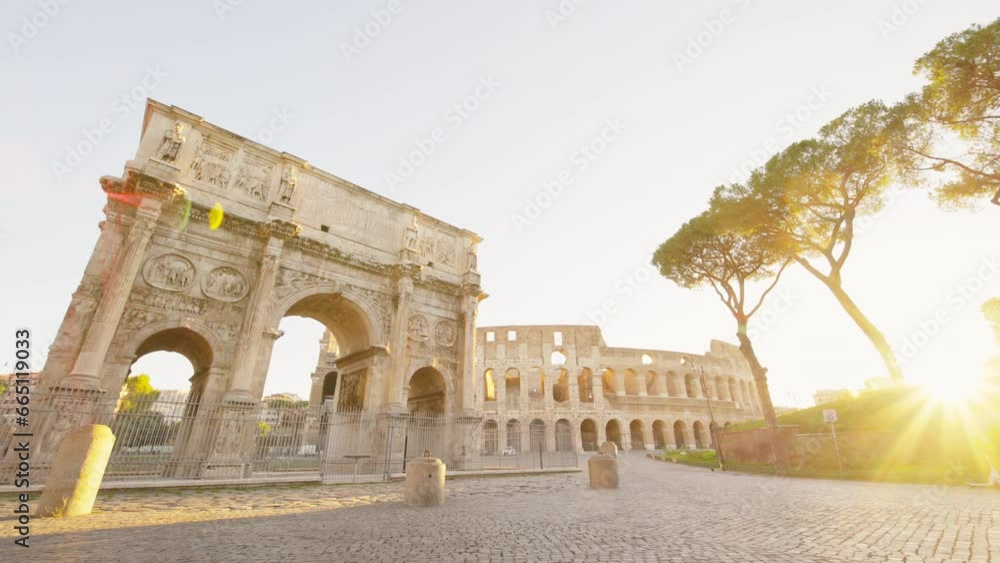 Vidéo Stock Peaceful atmosphere in the morning in Rome, Italy ...