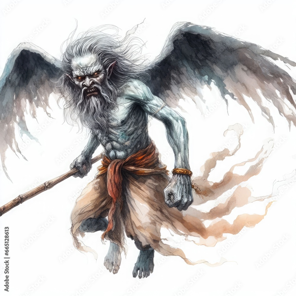 “Giant ghost or Krasue ghost”, a scary old ghost who eats raw food ...