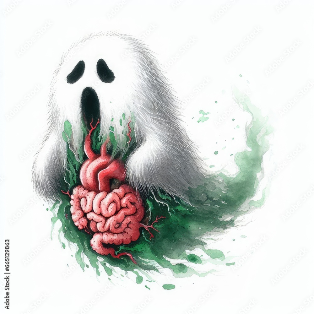 “Giant ghost or Krasue ghost”, a scary old ghost who eats raw food ...