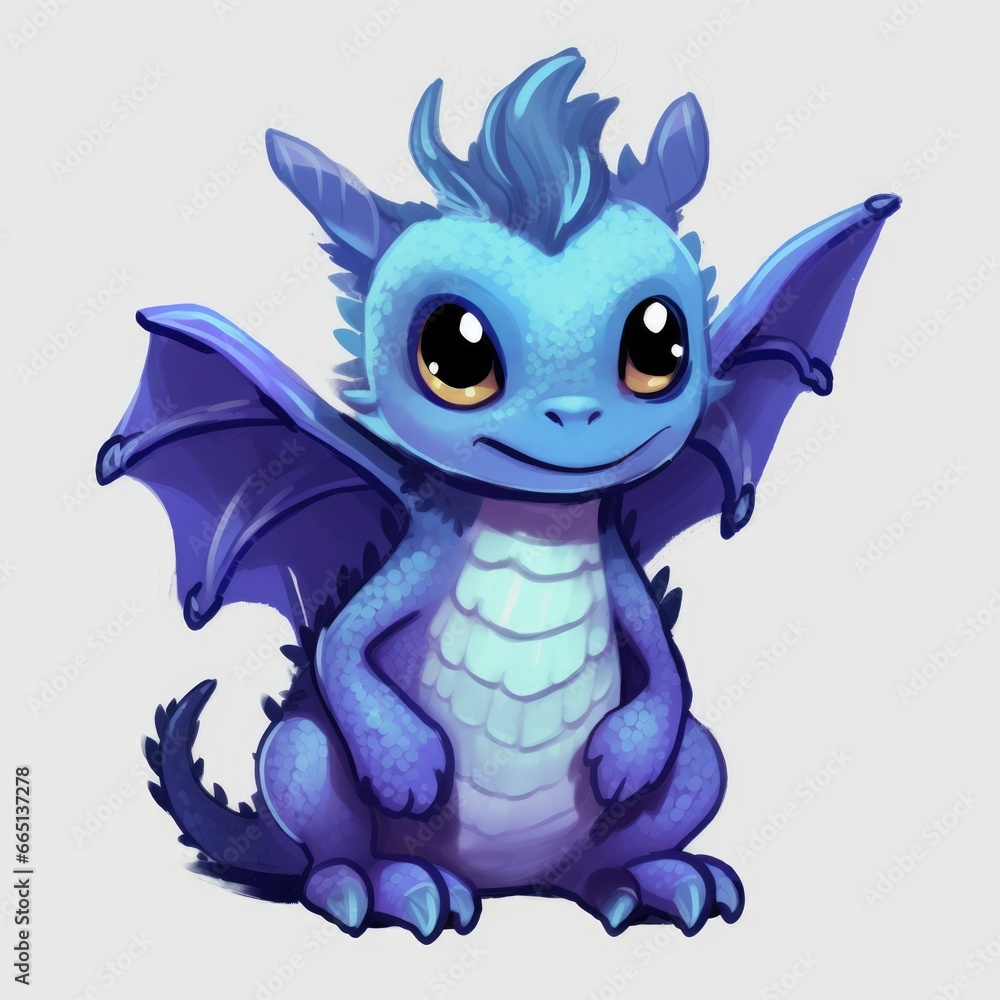 Symbol of 2024. blue dragon illustration. New Year's and Christmas ...