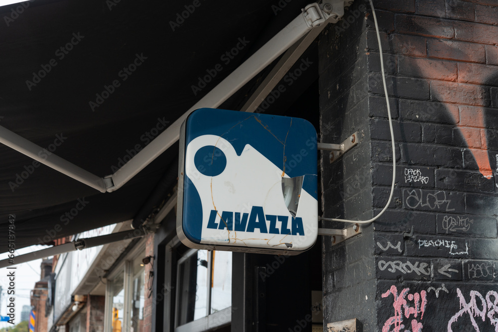old Lavazza sign outside Rapido Cafe located at 1089 Bathurst Street ...