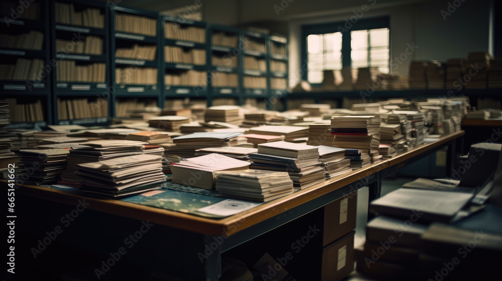 Education learning concept with opening book or textbook in old library ...