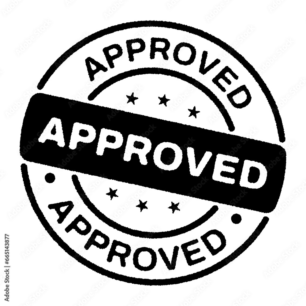 Approved stamp. Round grunge approved sign. Vector illustration Stock ...