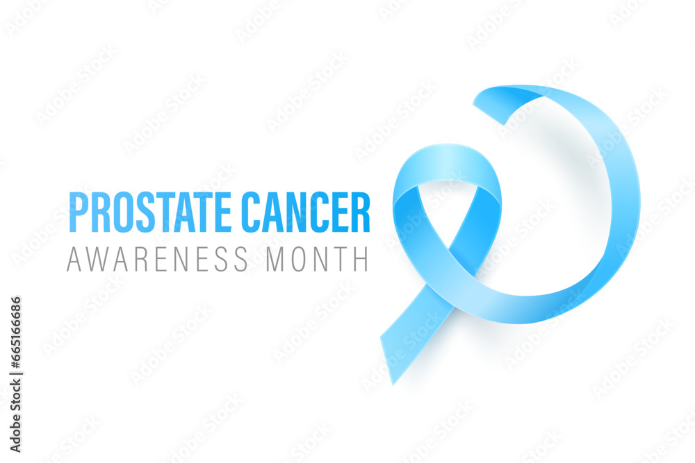 Prostate Cancer Banner, Card, Placard with Vector 3d Realistic Blue ...