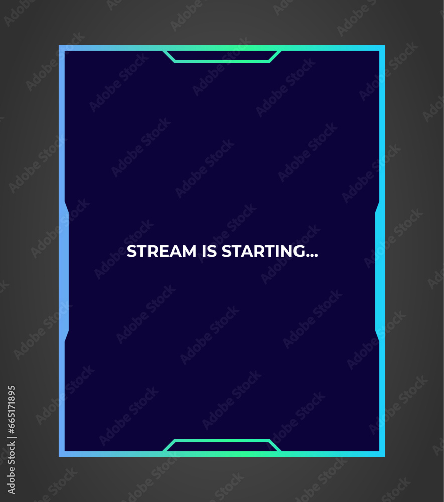 Live stream interface overlay frames for gamer broadcast or streaming ...