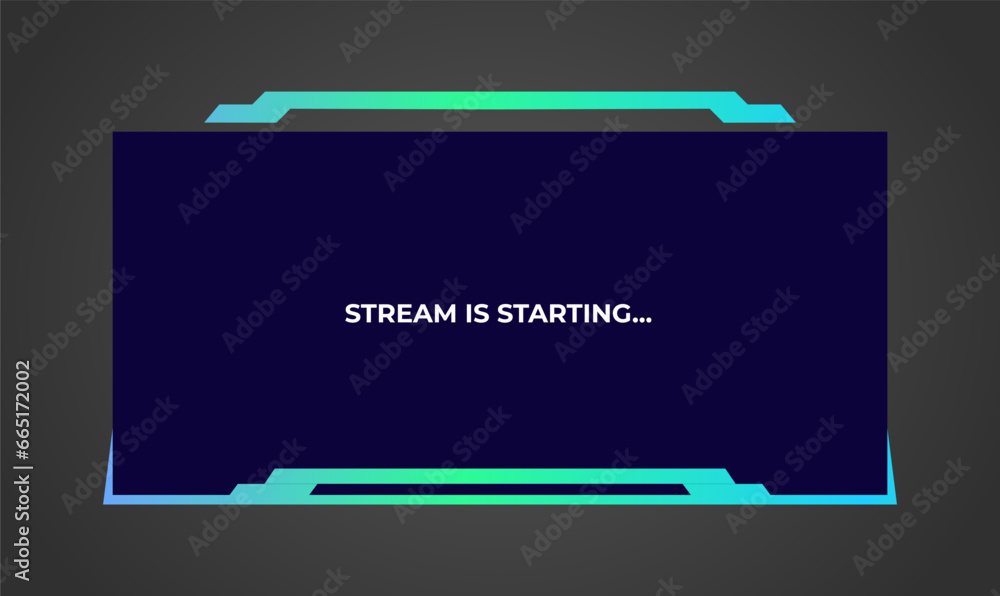Live stream interface overlay frames for gamer broadcast or streaming ...