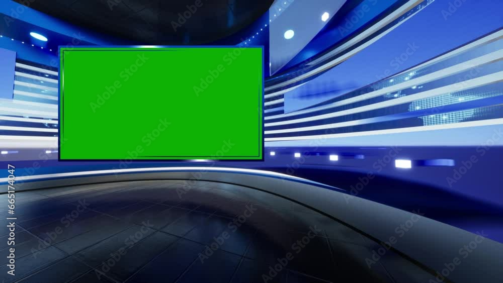 Vidéo Stock Background for TV news broadcast with green screen. Virtual ...