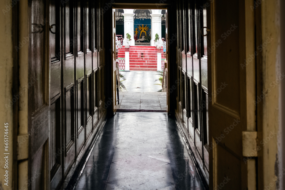 Incomplete Goddess Durga idol at the Thakur Dalan or Family Temple of a ...