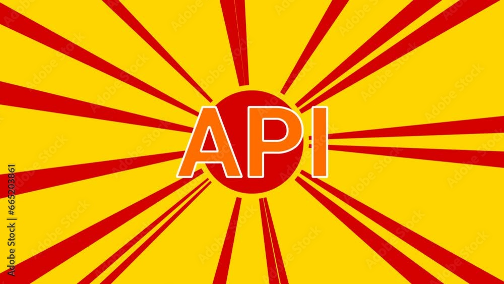 Api symbol on the background of animation from moving rays of the sun ...