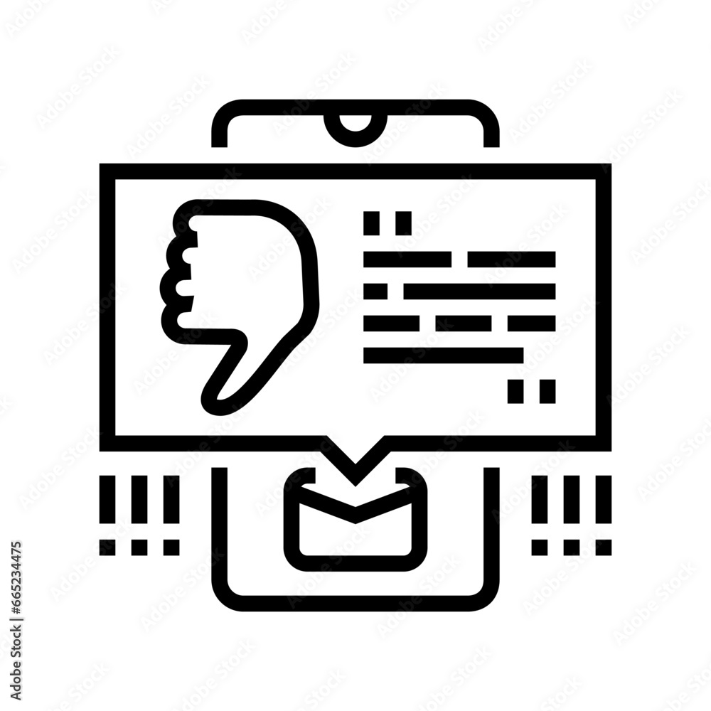 offensive messages cyberbullying line icon vector. offensive messages ...