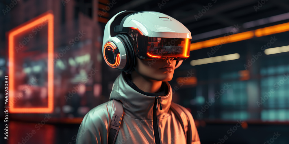 A visionary VR headset from the future, showcasing the pinnacle of ...