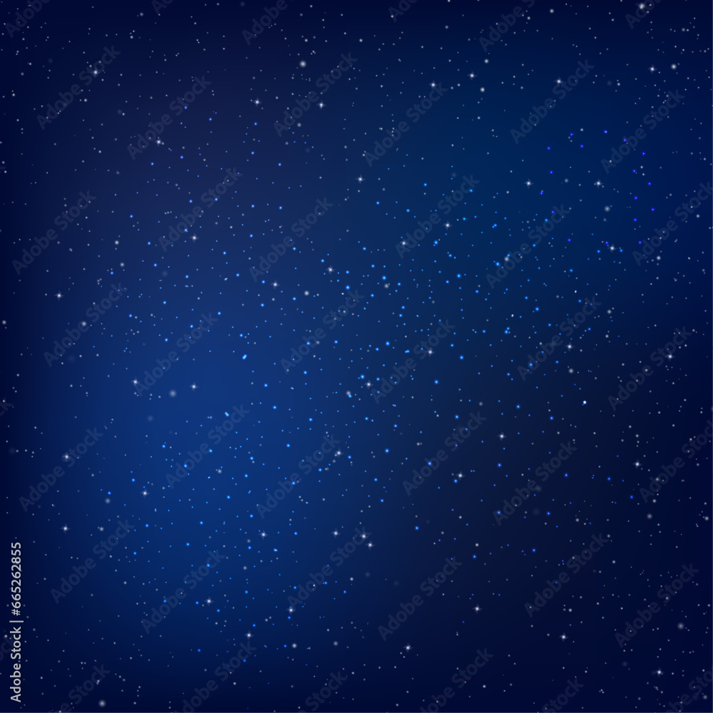 Vector starry night sky background blue gradient Stock Vector | Adobe Stock