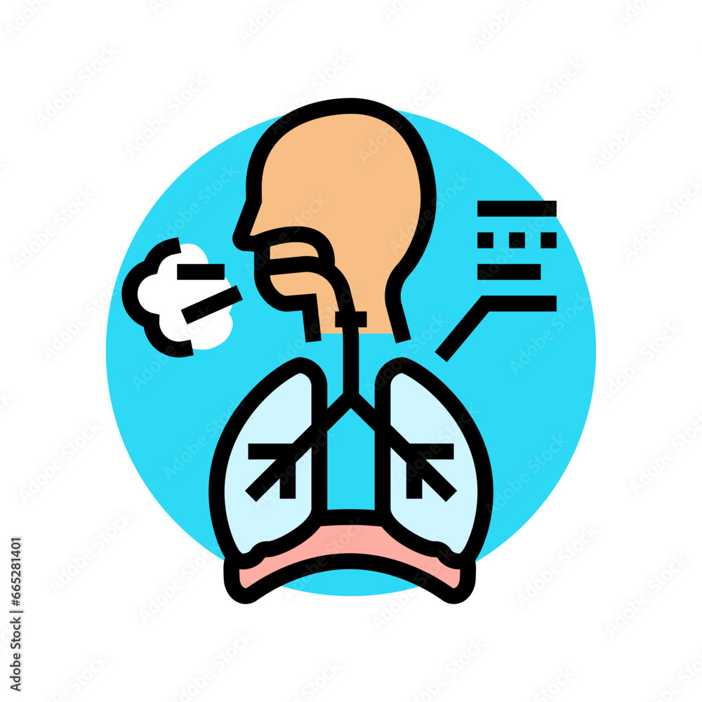 persistent hiccups disease symptom color icon vector. persistent ...