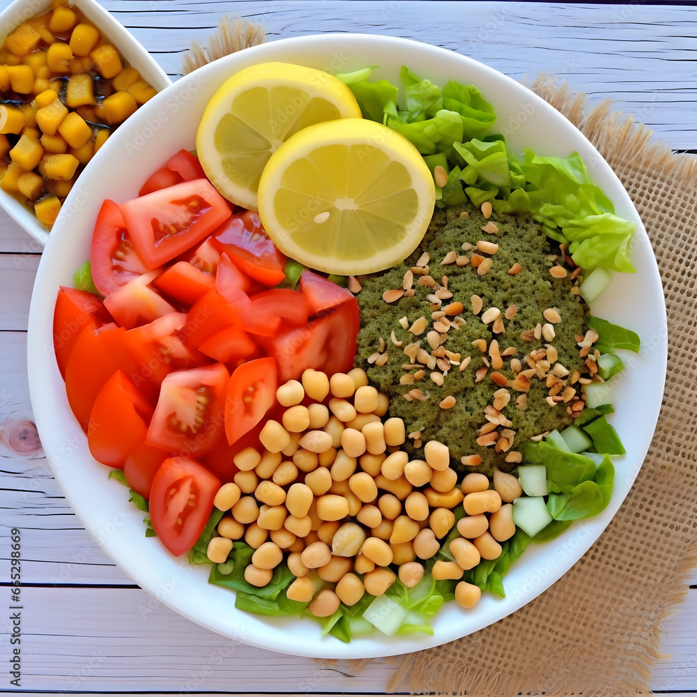 Burmese tea leaf salad called Lahpet thoke recipe. AI generated Stock ...