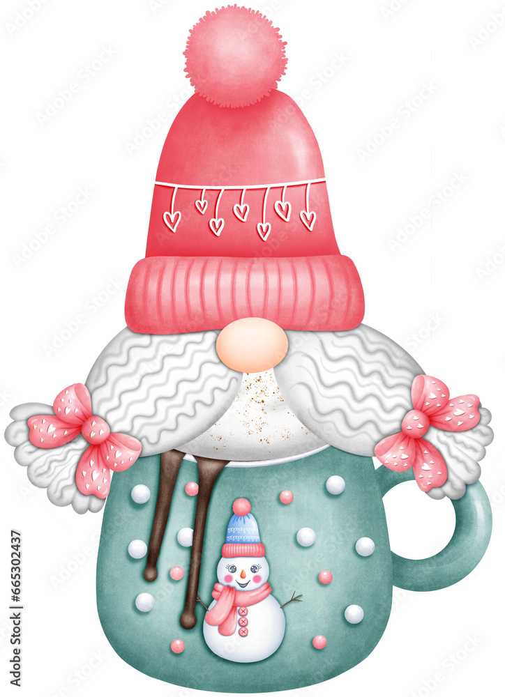 watercolor Winter gnome illustration is a beautiful and festive ...