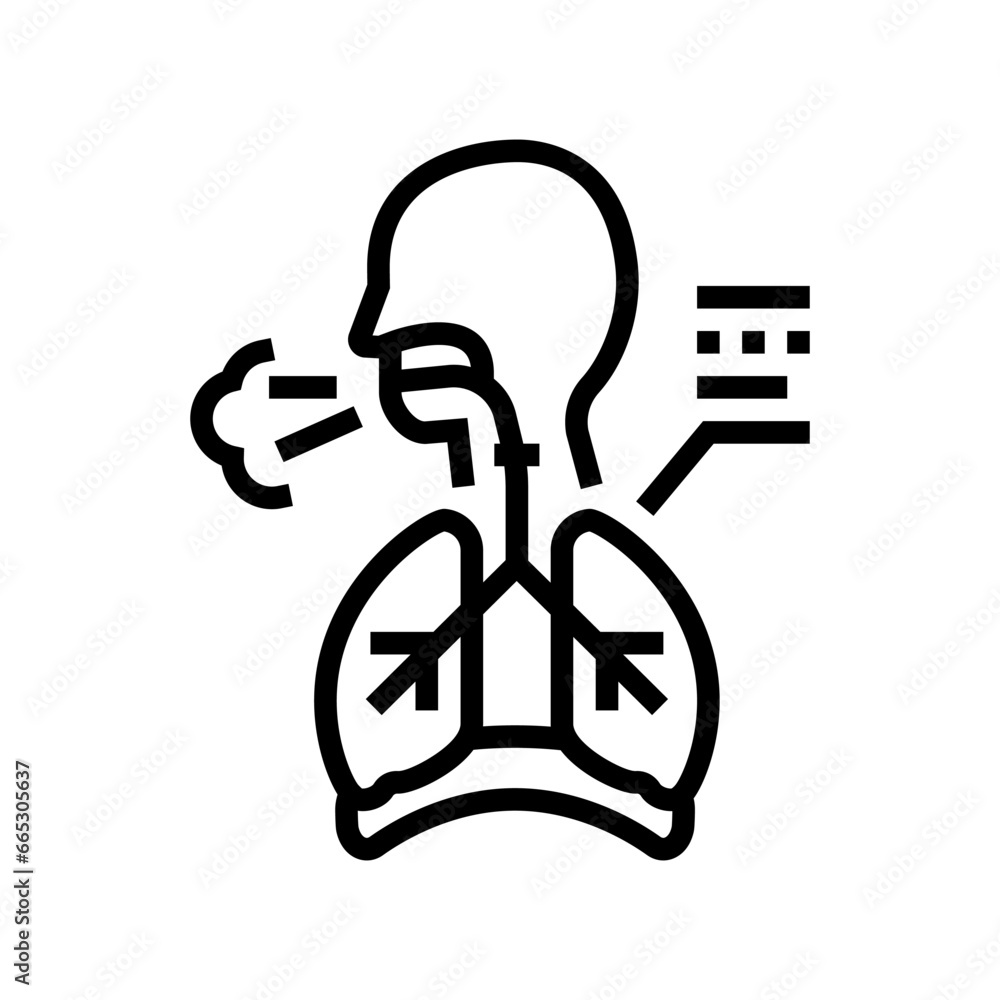 persistent hiccups disease symptom line icon vector. persistent hiccups ...