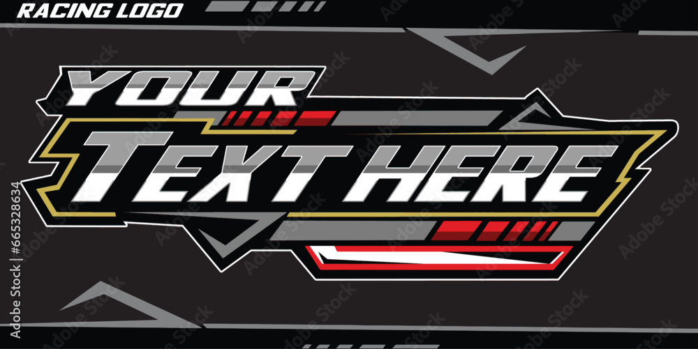 racing logo isolated in black background for business elements, screen ...