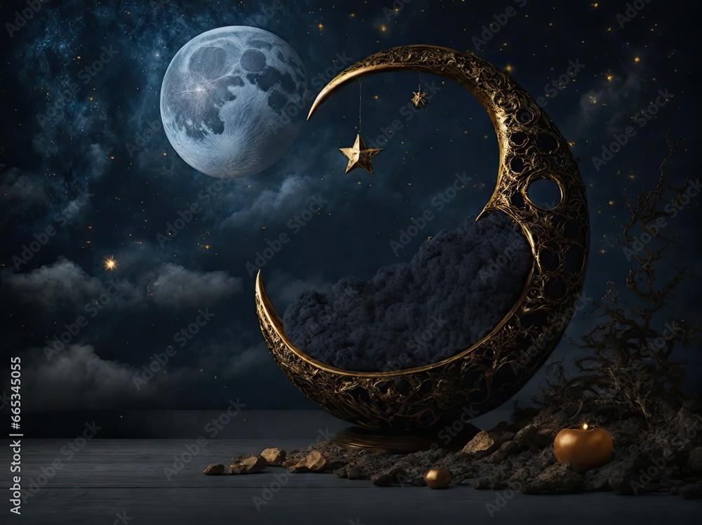 Moon Newborn Digital Backdrop, NEWBORN DIGITAL BACKDROP, for Baby Girl ...