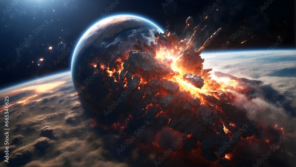Planet earth in space, destruction of the planet Earth Stock Photo ...