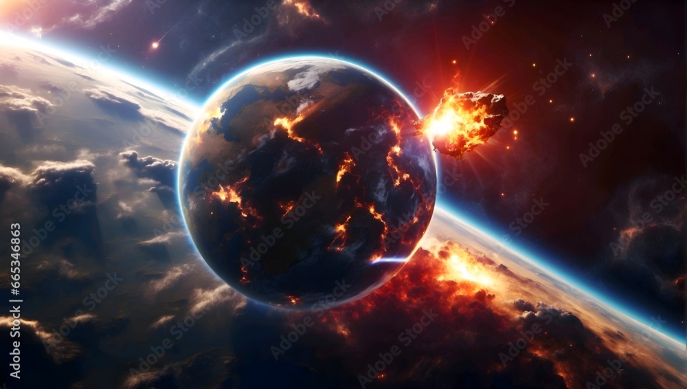 Planet earth in space, destruction of the planet Earth Stock Photo ...