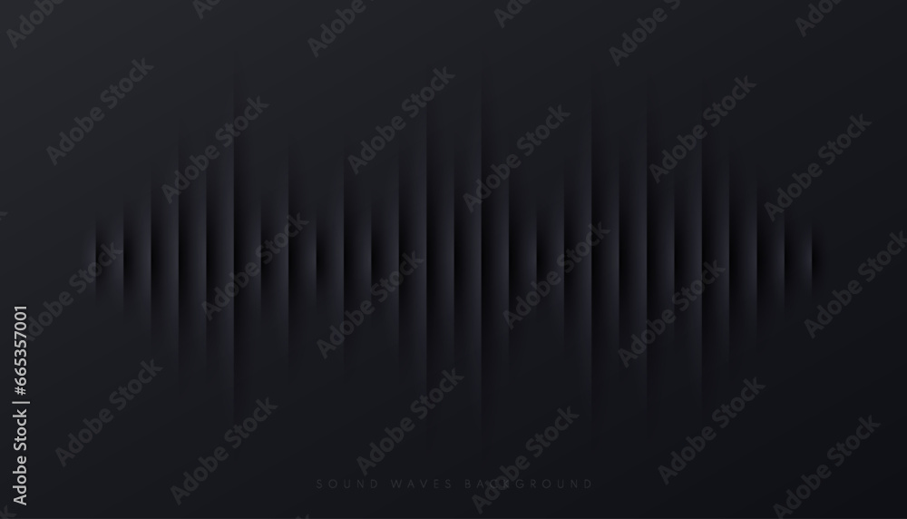 Sound wave equalizer lines on black and gray background. Visualization ...