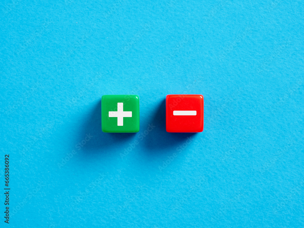 Pros and cons. Analysis of advantages and disadvantages. Positive or ...