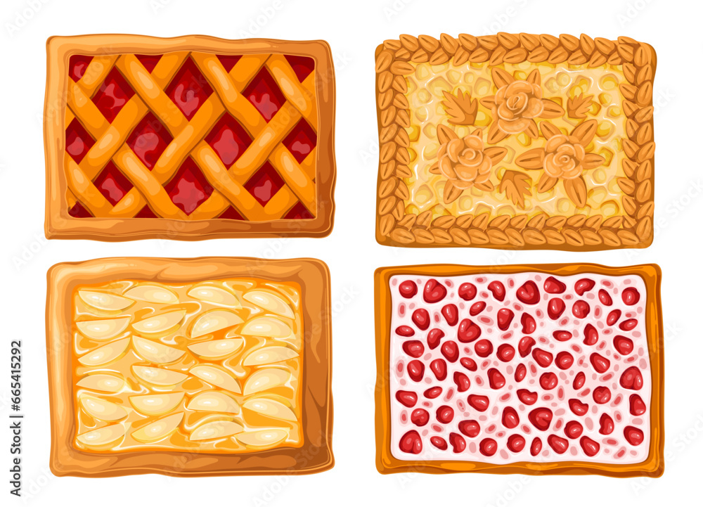 Poster Sweet pies set, top view vector illustration – Wall Art | UkPosters