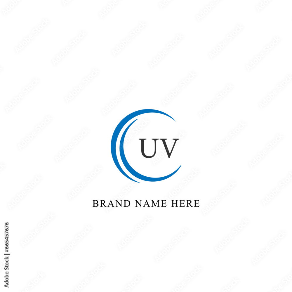 UV logo. U V design. White UV letter. UV, U V letter logo design ...