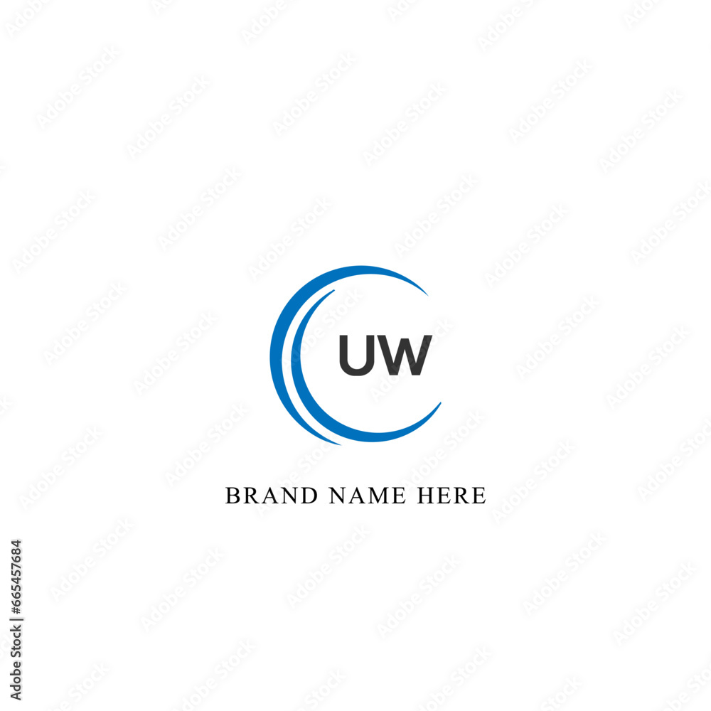 Vecteur Stock UW logo. U W design. White UW letter. UW, U W letter logo ...