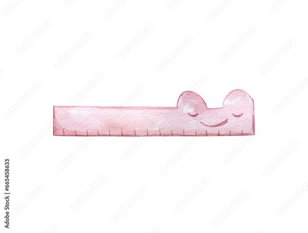 Cute straight ruler, measurements in centimeters, school and office ...
