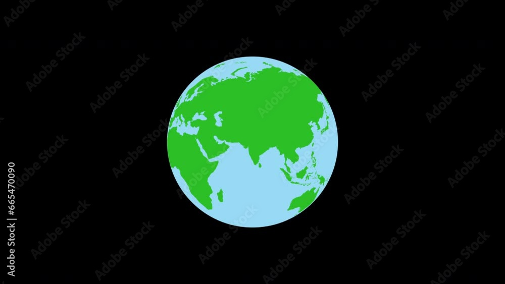 Planet earth rotation outer space. 3d info graphic motion loop ...