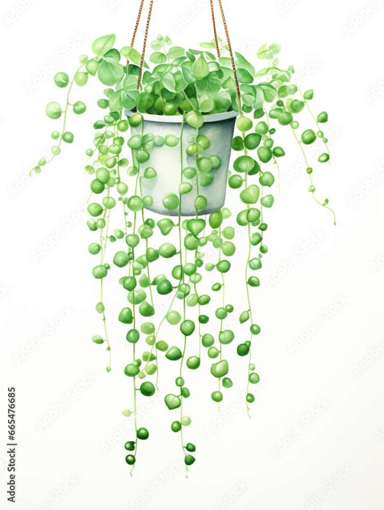 HOUSE PLANTS - Watercolour Collection { No4 } - String of Pearl and ...