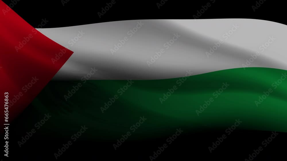 Palestine flag in the wind on a black backdrop. Perfect for patriotic ...
