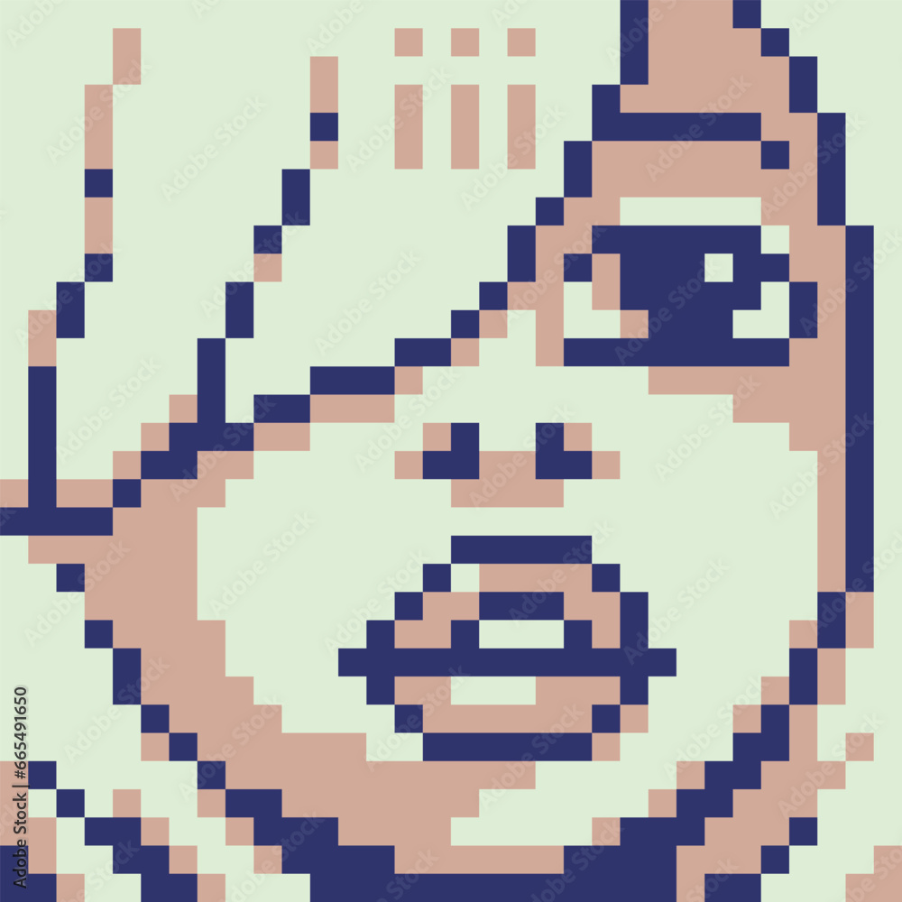 Beautiful blonde woman pixel art style character fashion young girl ...